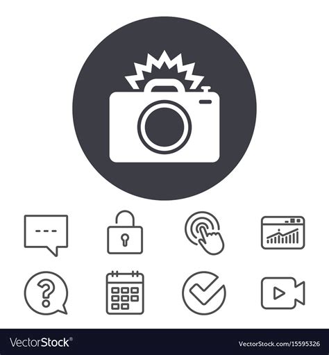 Photo Camera Sign Icon Flash Symbol Royalty Free Vector