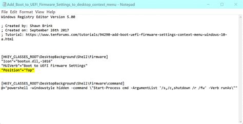 Add Boot To UEFI Firmware Settings Context Menu In Windows Tutorials