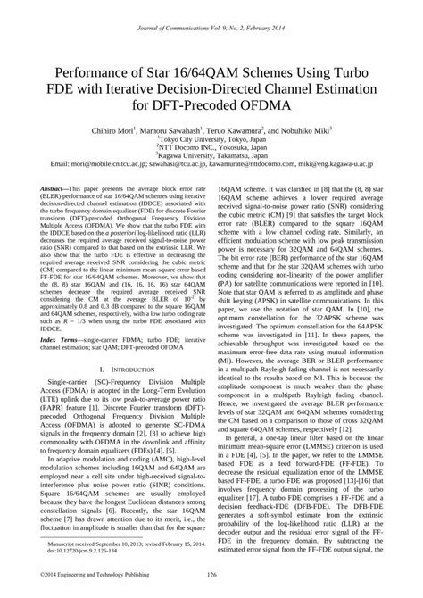 Pdf Performance Of Star 16 64qam Schemes Using Turbo … · Performance