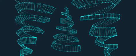 나선 연결 구조 기술 스타일의 추상 그리드 디자인 3d 레프레임 벡터 그림 브로셔 포스터 프리젠 테이션 전단지 또는 배너 나선형에 대한 스톡 벡터 아트 및 기타 이미지