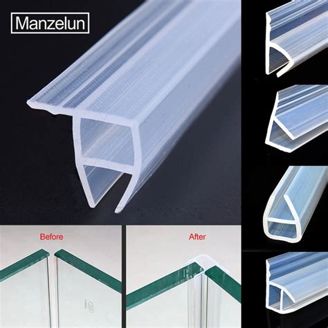 Shape Glass Door Seals Silicone Rubber Shower Window Glass Seal Strip Weatherstrip F U H For