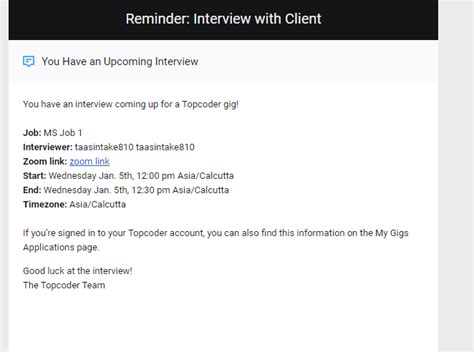 40 The Meeting Link Sent To The Jc In The Reminder Interview Coming Up Email Says You Do
