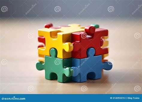 Set Of Colored Puzzles The Concept Of Combining Different Tasks Into