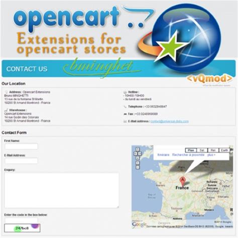 OpenCart Information Contact Improved VQMOD
