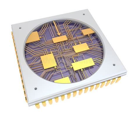 CPU Comuter Chip Inside View Stock Illustration Illustration Of Device Scheme