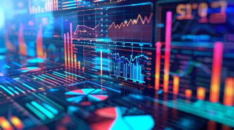 Colorful Data Visualization Charts Graphs And Statistics On A Digital Screen Illustrating