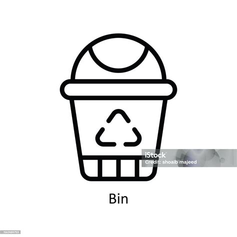 Bin 벡터 개요 아이콘 디자인 그림입니다 흰색 배경에 부엌과 가정 기호 Eps 10 파일 0명에 대한 스톡 벡터 아트 및 기타 이미지 Istock