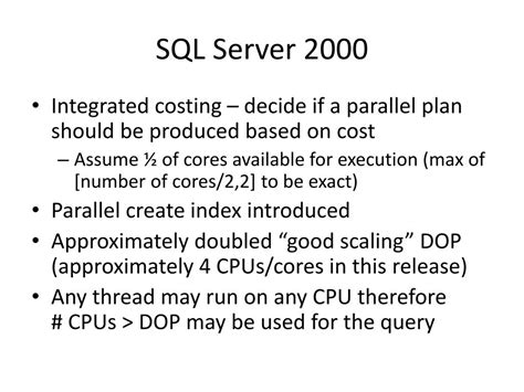 Ppt Parallel Query Processing In Sql Server Powerpoint Presentation