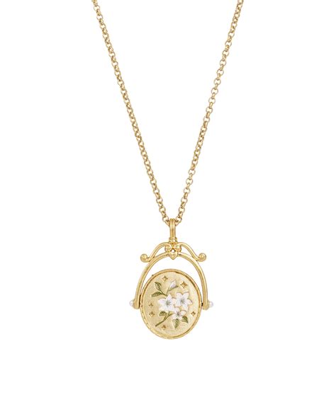 J Initial Jasmine Gold Spinner Necklace Fable England