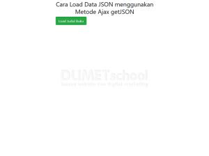 Cara Load Data JSON Menggunakan Metode Ajax GetJSON