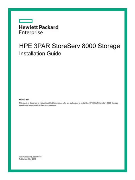 Pdf Hpe 3par Storeserv 8000 Storage Installation Guidecontentetilize