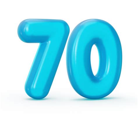 Premium Photo Blue Jelly Digit 70 Seventy Isolated On White Jelly