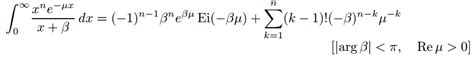 Integration Prove The Integral Int 0 Infty Frac{x N E { Mu X