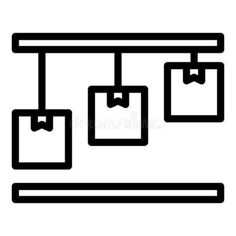 Mass Production Process Icon Outline Vector Factory Assembly Stock
