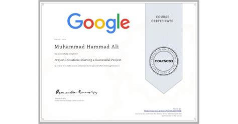 muhammad hammad ali on linkedin completion certificate for project