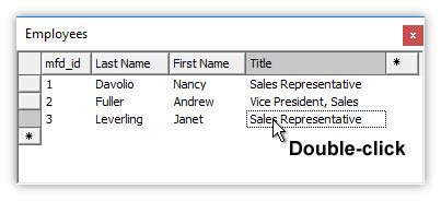 Editing Tables
