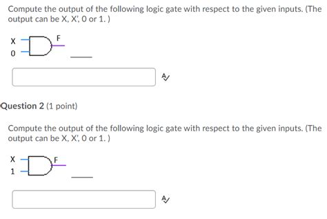 Solved Compute The Output Of The Following Logic Gate With Chegg
