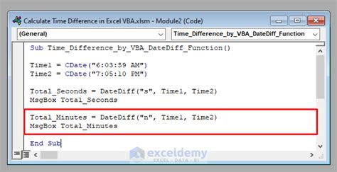 How To Calculate Time Difference In Excel VBA Methods