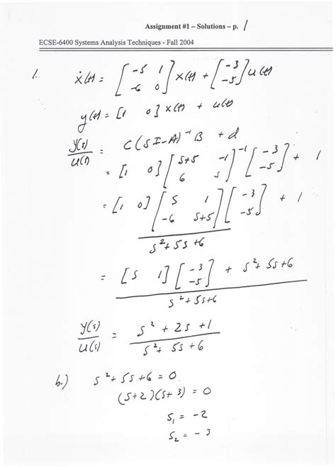 Assignment I With Answers Systems Analysis Techniques Ecse 6400 Docsity