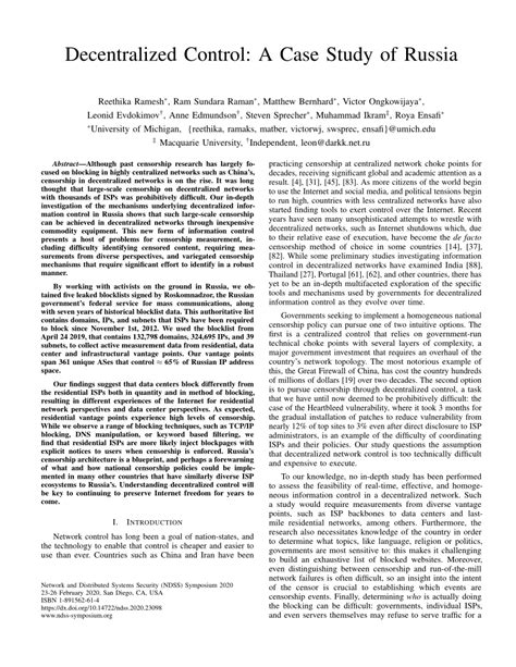 PDF Decentralized Control A Case Study Of Russia