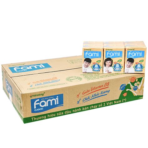 Sữa đậu Nành Fami Canxi Hộp 200ml Vinasoy Suachobeyeuvn