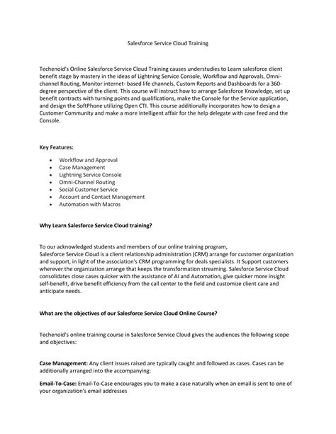 Ppt Techenoid Online Salesforce Service Cloud Training Powerpoint