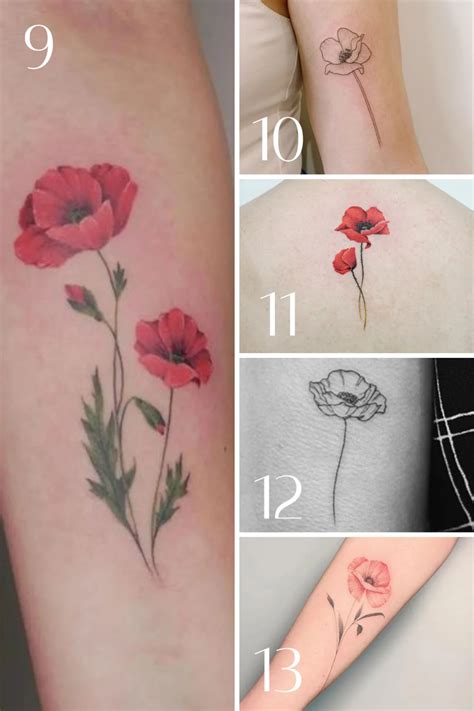 Poppy August Birth Flower Tattoo Printable Calendars At A Glance