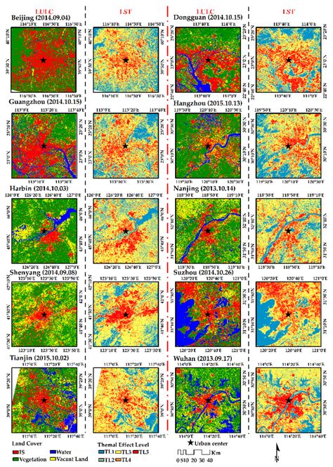 Spatial Distribution Patterns Of Land Cover And Lst Download