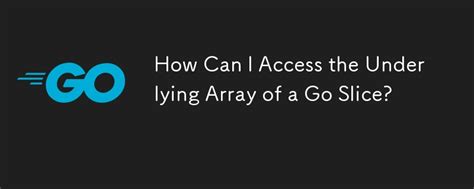How Can I Access the Underlying Array of a Go Slice?-Golang-php.cn