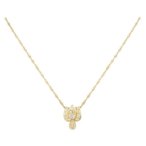 Yellow Gold Diamond Floral Pendant 069ct Tdw For Sale At 1stdibs