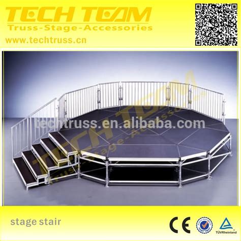 Fashionable Portable Aluminum Stage Stairs With Handrail Adjustable