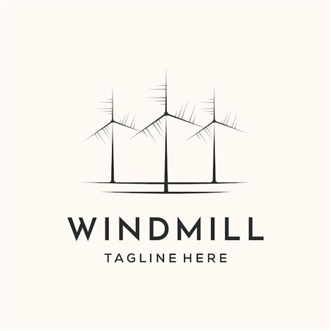 Premium Vector Windmill Towers Line Art Logo Vector Minimalist