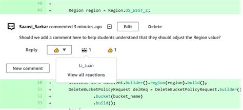 review a pull request aws codecommit