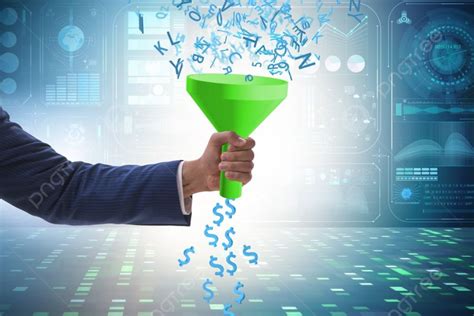 Data Monetization Concept With The Funnel And Businessman Data