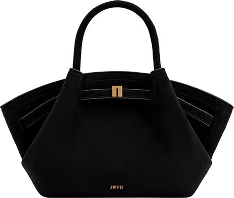 Jw Pei Womens Hana Mini Faux Suede Tote Bag Black