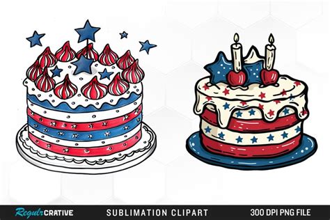4th Of July Cake Illustration Png Clipart
