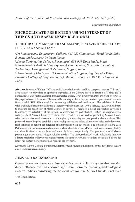 Pdf Microclimate Prediction Using Internet Of Things Iot Based