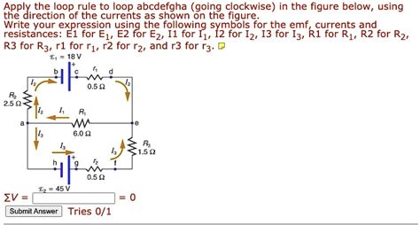 solved apply the loop rule to loop abcdefgha going clockwise in the