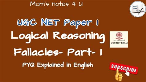 UGC NET Paper Logical Reasoning Fallacies Pyq YouTube