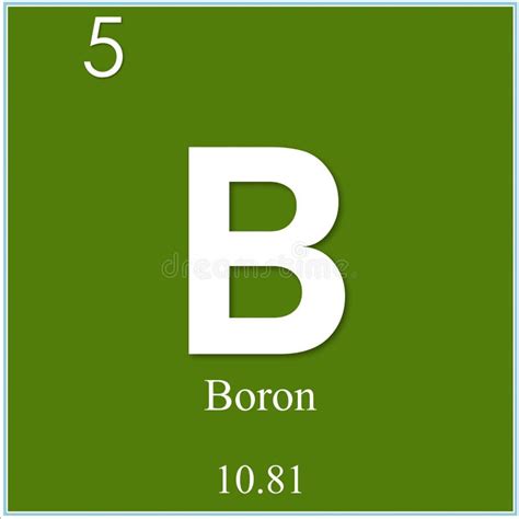 Boron Chemical Element Symbol On White Background Stock Illustration