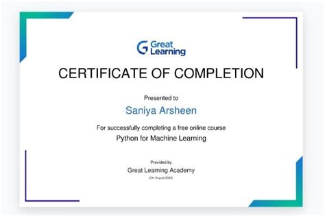 Saniya Arsheen On Linkedin Greatlearningacademy Python Machinelearning