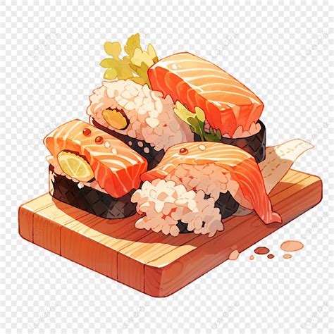 연어 초밥 음식 그림 해초 일본 스시 요리 Png 일러스트 무료 다운로드 Lovepik