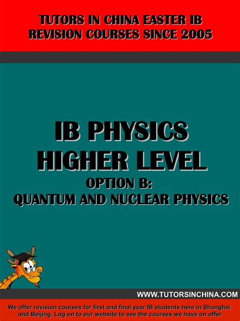 Pdf Ib Physics Higher Level Revision Option Quantum And Nuclear