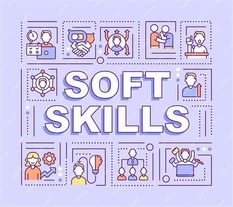 premium vector soft skills word concepts purple banner
