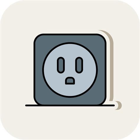Power Socket Line Filled White Shadow Icon 42768195 Vector Art At Vecteezy