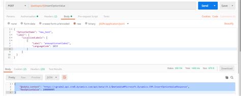 How To Add New Option Set Value In Global Option Set Using Webapi In