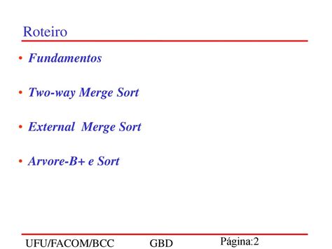 gbc053 gerenciamento de banco de dados ordenação externa ppt carregar