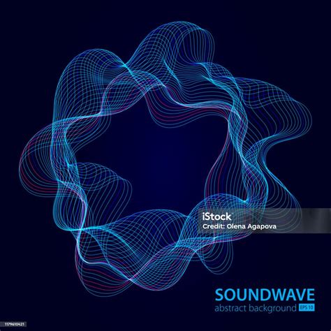 음파 벡터 추상적 인 배경입니다 음악 전파 오디오 디지털 기록 진동 펄스 및 음악 사운드 트랙의 기호 3차원 형태에 대한 스톡 벡터 아트 및 기타 이미지 Istock