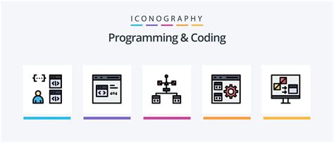 Programming And Coding Line Filled 5 Icon Pack Including Develop Business Develop Process