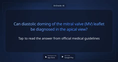 Can Diastolic Doming Of The Mitral Valve Mv Leaflet Be Diagnosed In The Apical View
